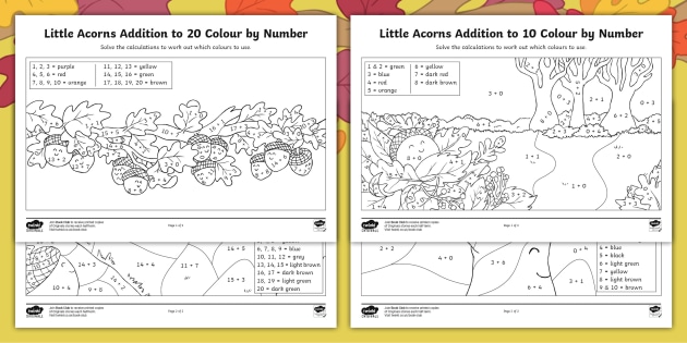 Little Acorns Addition Colour by Number (teacher made)