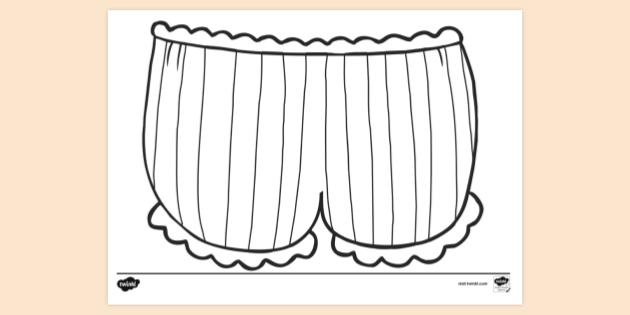 Pair of Bloomers with Red Stripes Sheet | Colouring Sheets