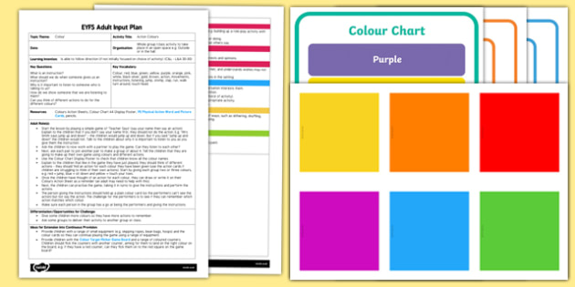 Eyfs Action Colours Adult Input Plan And Resource Pack