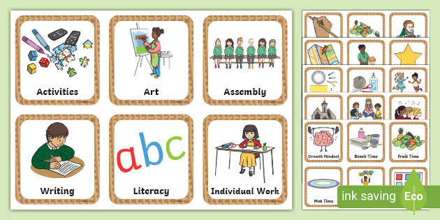 Neutral-Themed Editable Visual Timetable (teacher made)