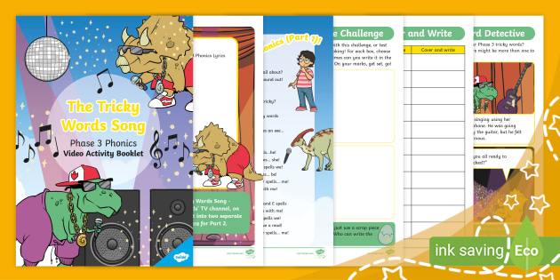 Tricky Words Song Phase 3 Video Activity Booklet Ages 5 - 7