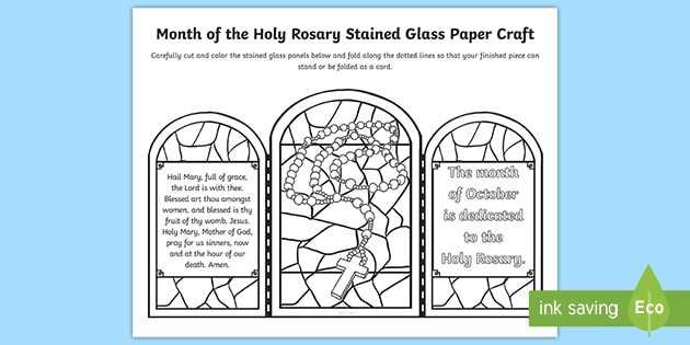 The Month Of The Holy Rosary Stained Glass Paper Craft