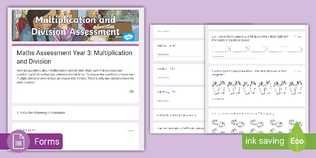 Maths Year 3 Multiplication and Division Google Form