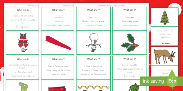What Am I? Christmas Guessing Game - winter, speaking and