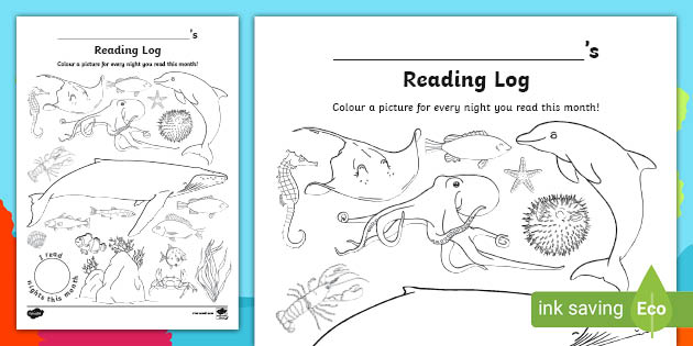Under The Sea Themed Colour In Reading Log (teacher made)