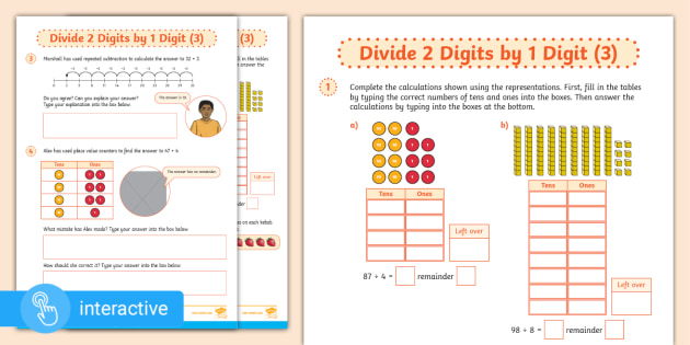 👉 Interactive PDF Y3 WRM Sp 1: Dividing 2 digits by 1 digit