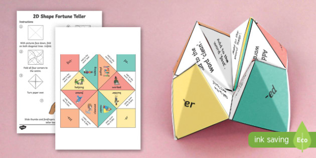 Year 1 Suffixes -ing, -ed, -er, -est Fortune Teller Year 1 Suffixes -ing, -ed, -er, -est Fortune Teller