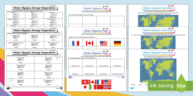 Winter Olympics Geography Project Activity Pack
