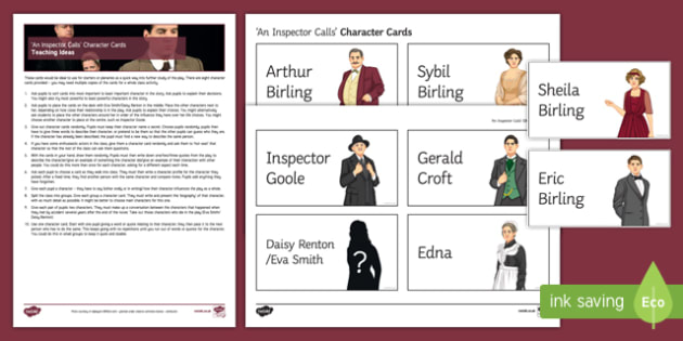 An Inspector Calls Character Cards - Sheila & Eric Birling