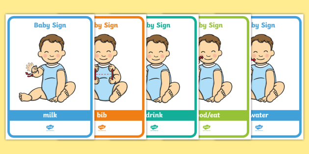* NEW * Baby Sign Language Poster Pack (Mealtime Signs) - Baby
