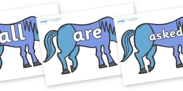 FREE! - Tricky Words on Blue Horse to Support Teaching on Brown Bear, Brown