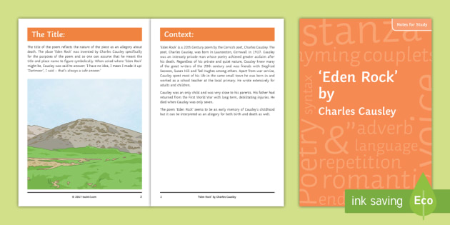 AQA Poetry: Eden Rock - Revision Notes (teacher made)