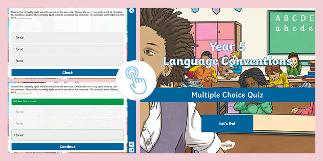Year 5 NAPLAN Quiz: Language Conventions Interactive Game