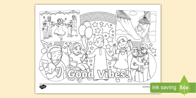 Good Vibes Colouring Sheet (teacher made)