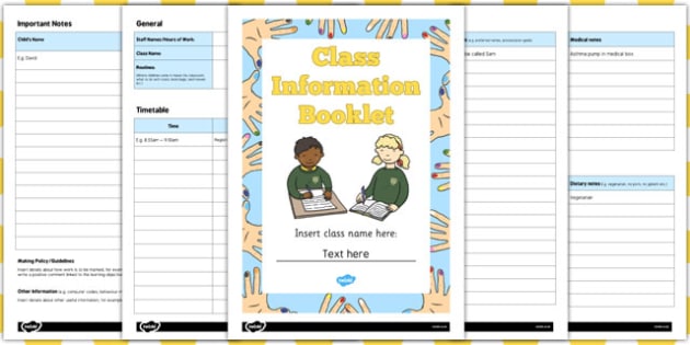 Editable Class Information Booklet teacher Made editable-class-information-booklet-teacher-made