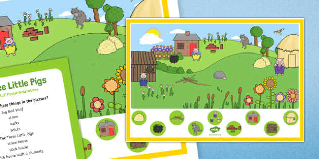 The Three Little Pigs Can you Find...? Poster and Prompt Card Pack
