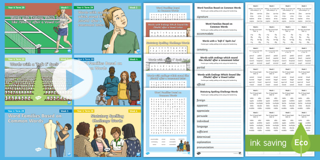 Year 6 Term 2B Bumper Spelling Pack (teacher made)