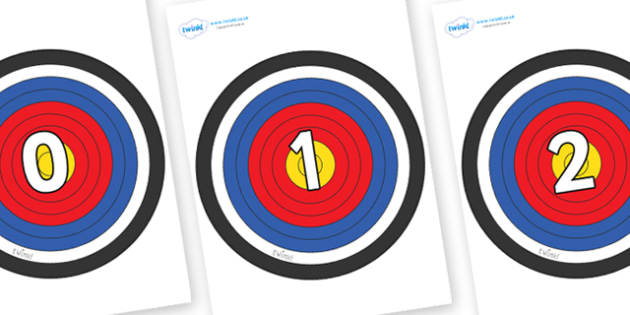 FREE! - Numbers 0-31 on Plain Targets (teacher made)