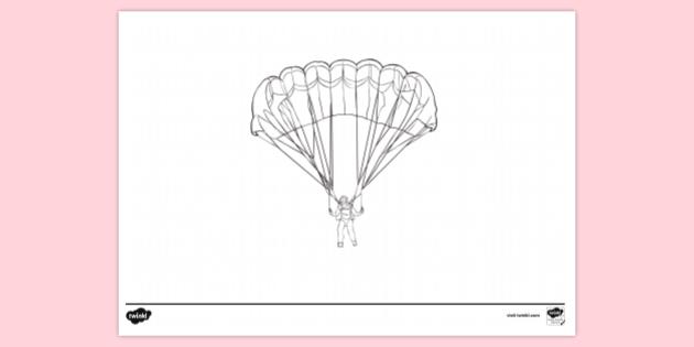 FREE! - Parachutist Colouring Sheet | Colouring Sheets