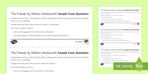 GCSE Poetry Exam Questions Pack to Support Teaching on an Extract from The