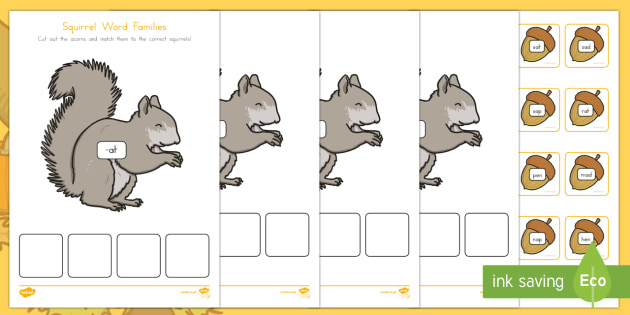 Squirrel and Acorn Word Families