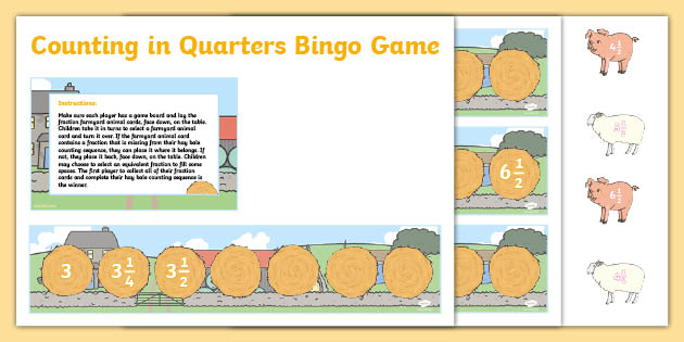 👉 Counting in Quarters Bingo Game (teacher made)