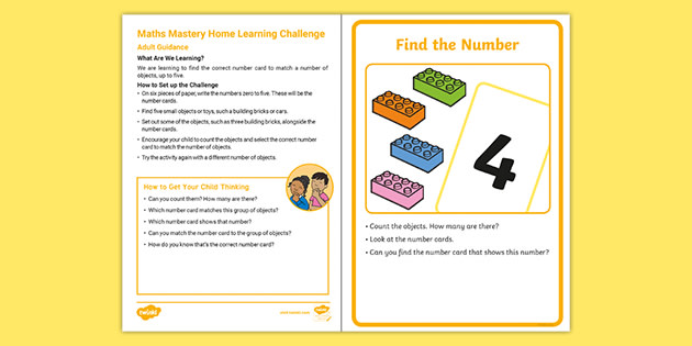 👉 EYFS Maths Mastery Number Recognition Home Learning Challenge: Find the