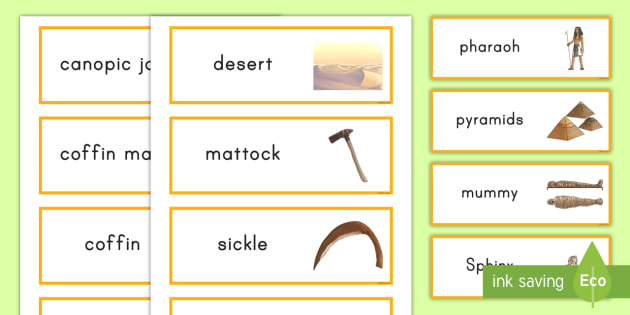 Ancient Egypt Word Cards (teacher made)