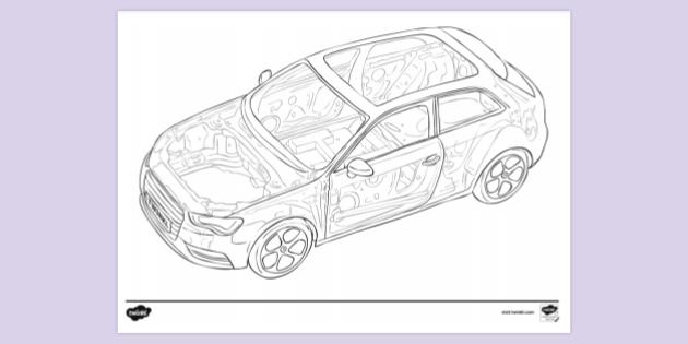FREE! - Transparent View of Car Colouring | Colouring Sheets