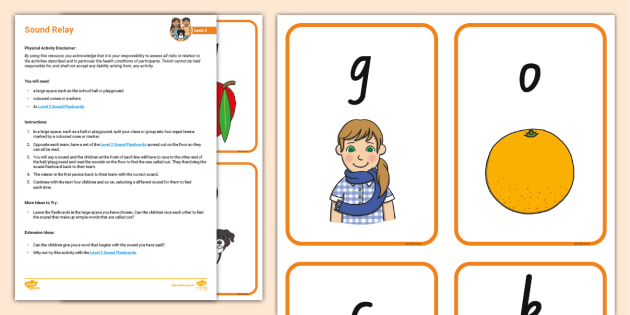 Level 2 Physically Active Phonics Quick Game: Sound Relay