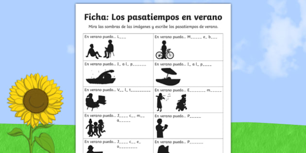 summer, spanish, vocabulary, practise, practice, worksheet