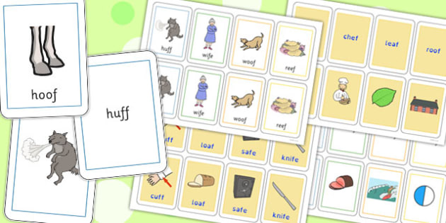 Final 'F' Sound Playing Cards (teacher made)