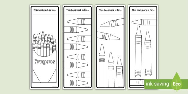 Crayon Bookmarks to Colour (teacher made)