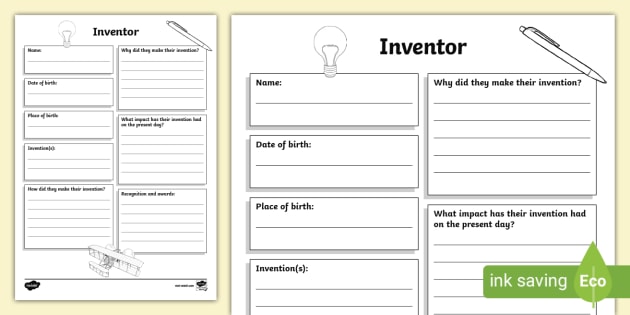 Inventor Fact File Template (creat de profesori)