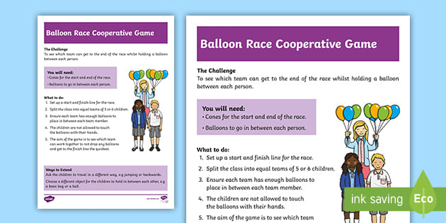 KS1 Balloon Race Cooperative (teacher made)