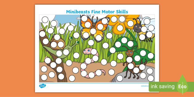 Minibeasts Button Placing Fine Motor Skills Activity