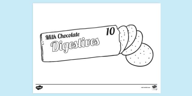 FREE! - Chocolate Biscuits Colouring Sheet | Colouring Page | Twinkl