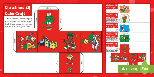Elves Gift Boxes Cube Craft Exercise