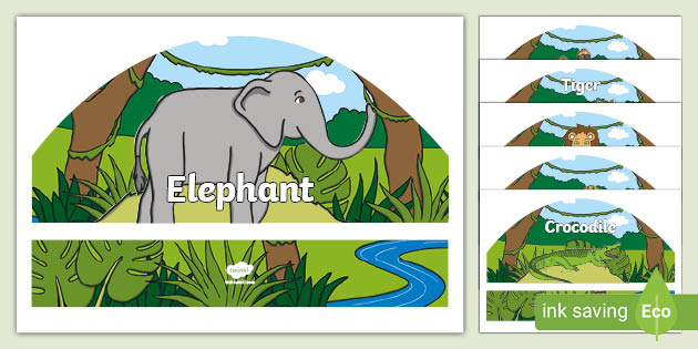 Jungle Animal Themed Role Play Headbands (teacher made)