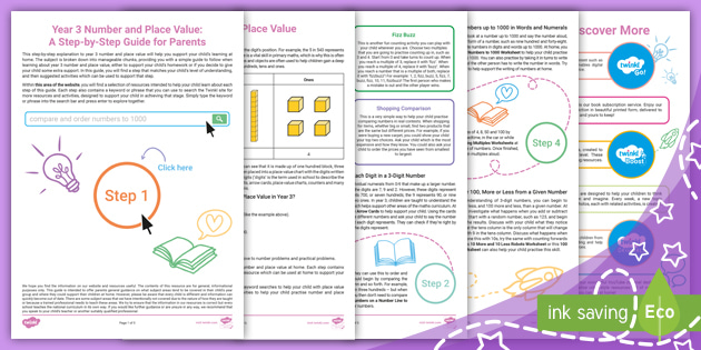 Parent Guides For Number and Place Value -Year 3 Subject Support - Twinkl
