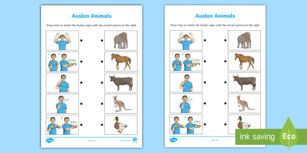 * NEW * Auslan Animals Matching Activity - lote, teaching auslan, auslan