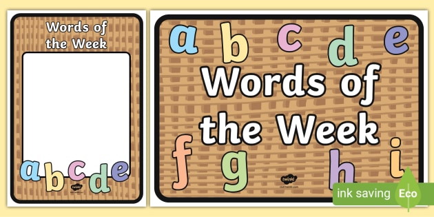 Neutral-Themed Word of the Week Classroom Display Posters