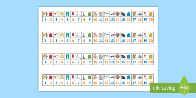 Seaside Number Track (1-20) (teacher made)
