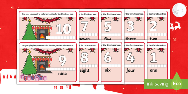 Christmas Counting Playdough Mat (teacher made)