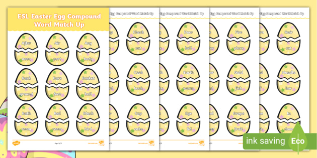 Easter Games ESL – Compound Words Match Up – Twinkl