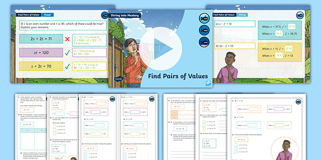 👉 Supports Year 6 White Rose Maths Find Pairs of Values