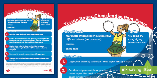 Tissue Paper Cheerleader Pom-Poms (teacher made)