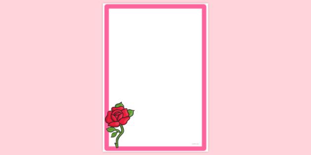 Simple Blank Rose Page Border for Girls | Save time planning