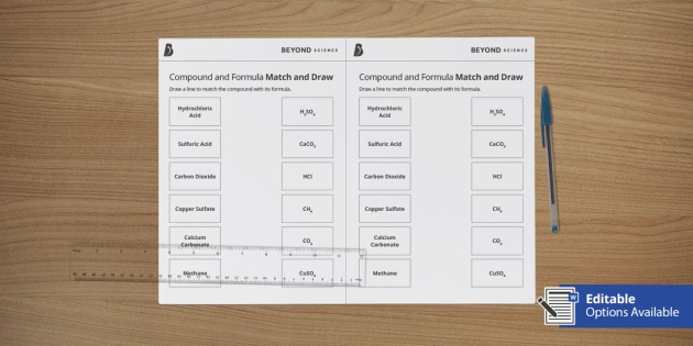Compound and Formula Match and Draw (teacher made)