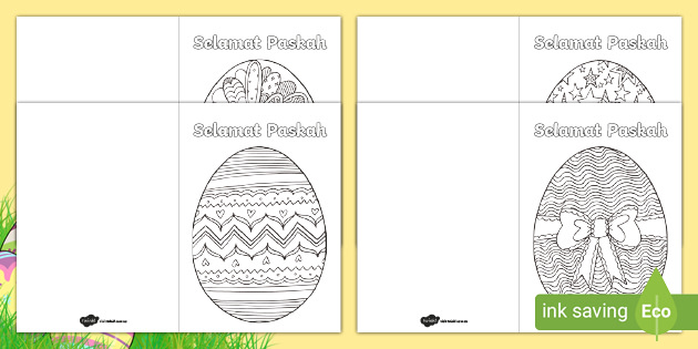 Easter Mindfulness Colouring Cards - Indonesian Resource